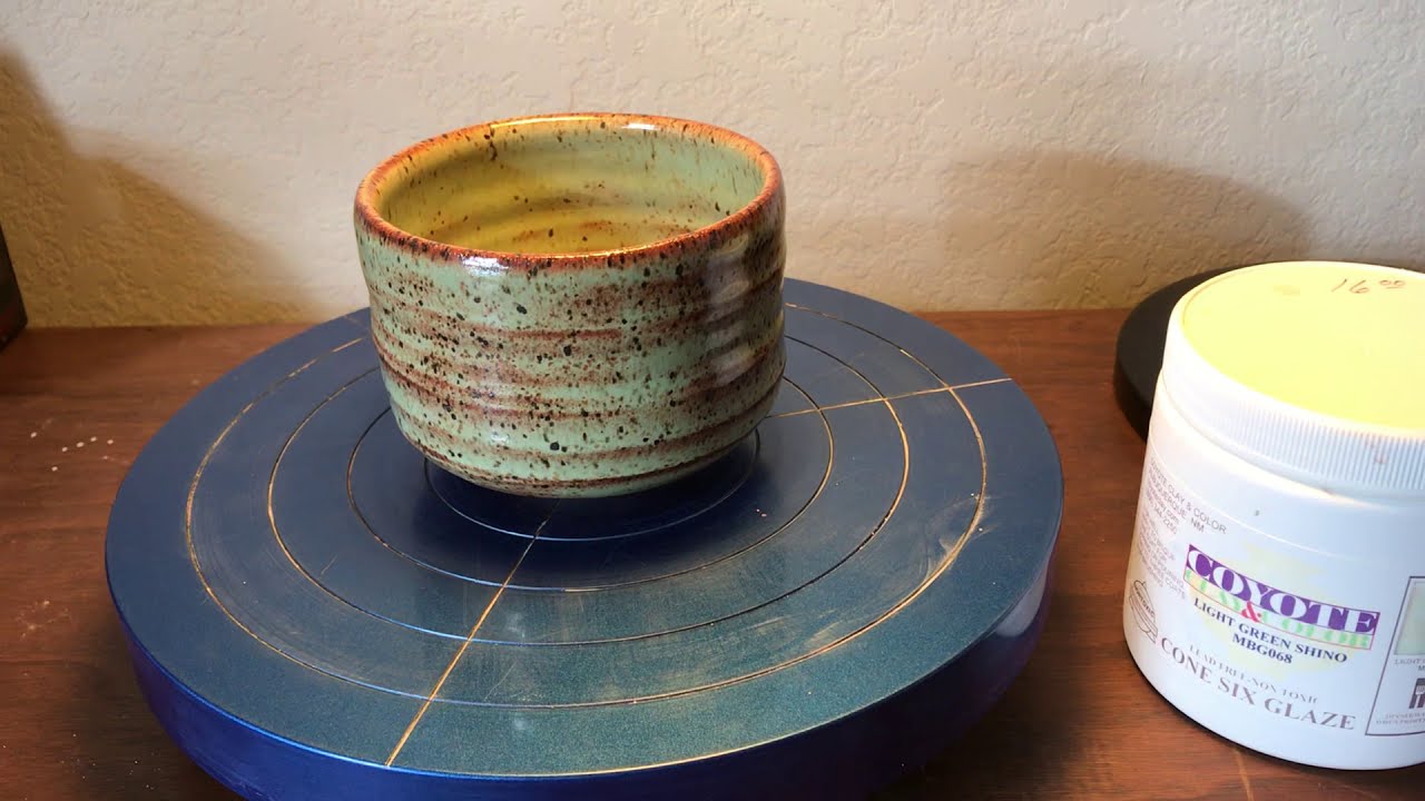 COYOTE GLAZES - Light Green Shino Glaze on Laguna Speckled Buff Tea ...