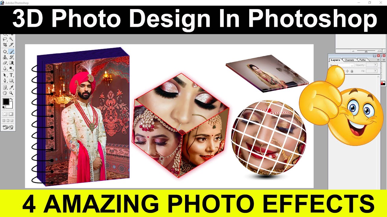 Photoshop 3D photo editing in hindi |how to create 3d photo in ...