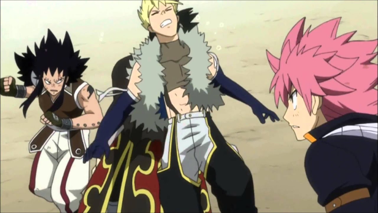 Fairy Tail Natsu And Gajeel Vs Sting And Rogue Through The Fire And