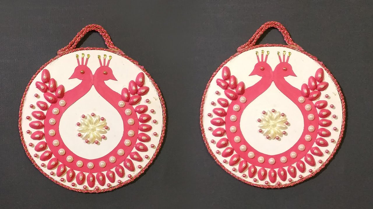 Beautiful Peacock Showpiece Design | DIY - Pista Shell Crafts | How To ...