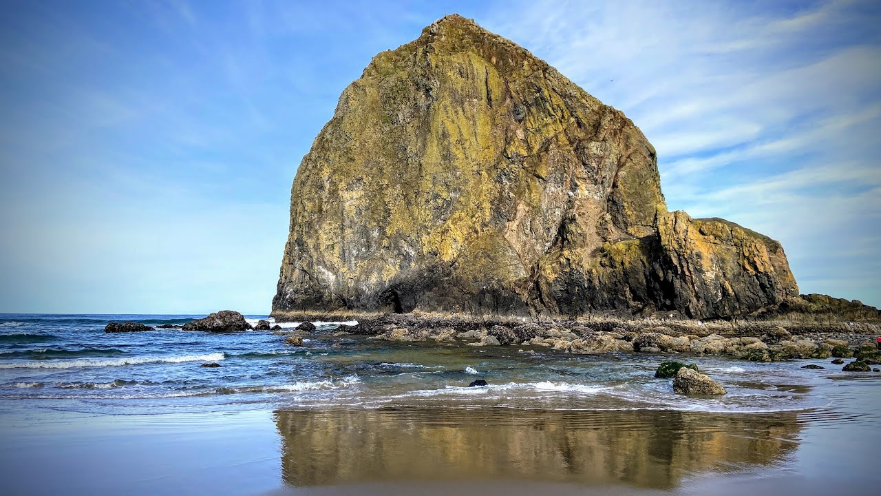 Haystack Rock - Cannon Beach - Oregon Coast (4K Drone video) - YouTube