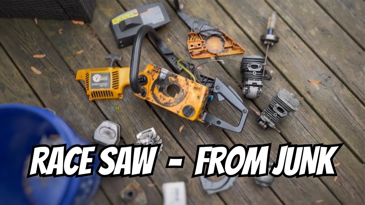 Chainsaw race build from clamshell junk - YouTube