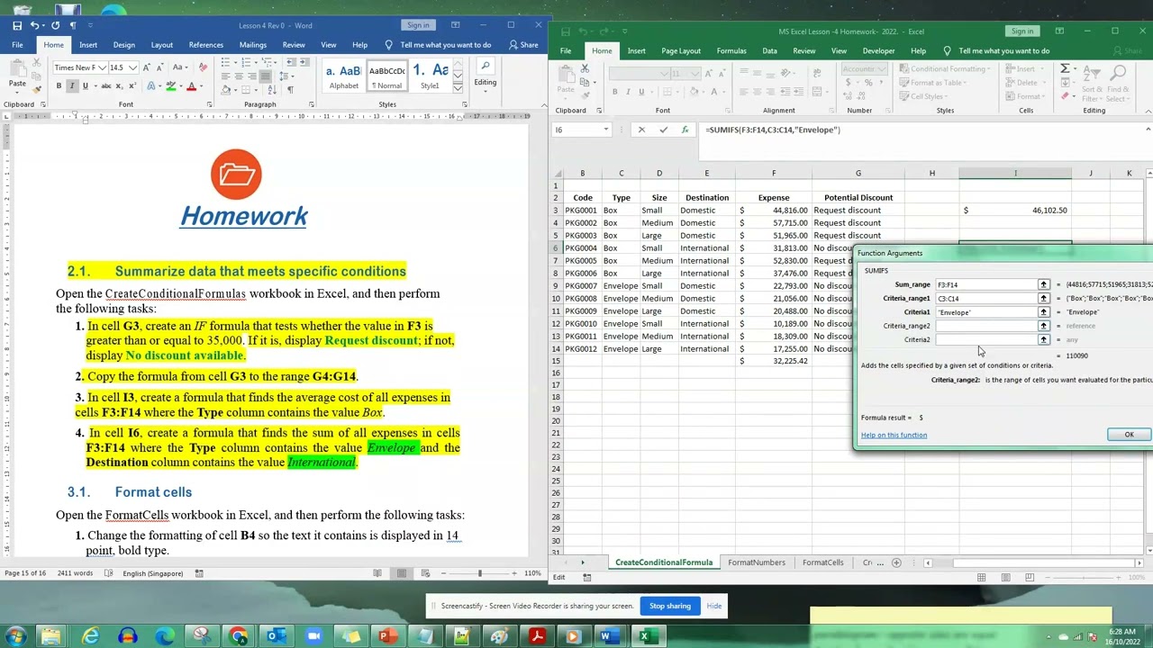 IFF Excel Lesson 4 - YouTube