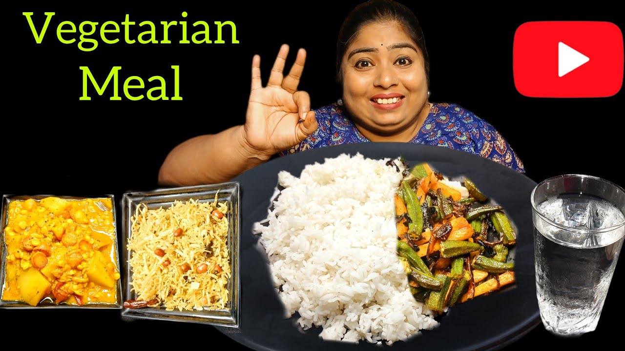 Delicious Vegetarian Meal Devouring Experience |Vegetarian Meal Eating ...