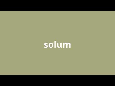 what is the meaning of solum - YouTube