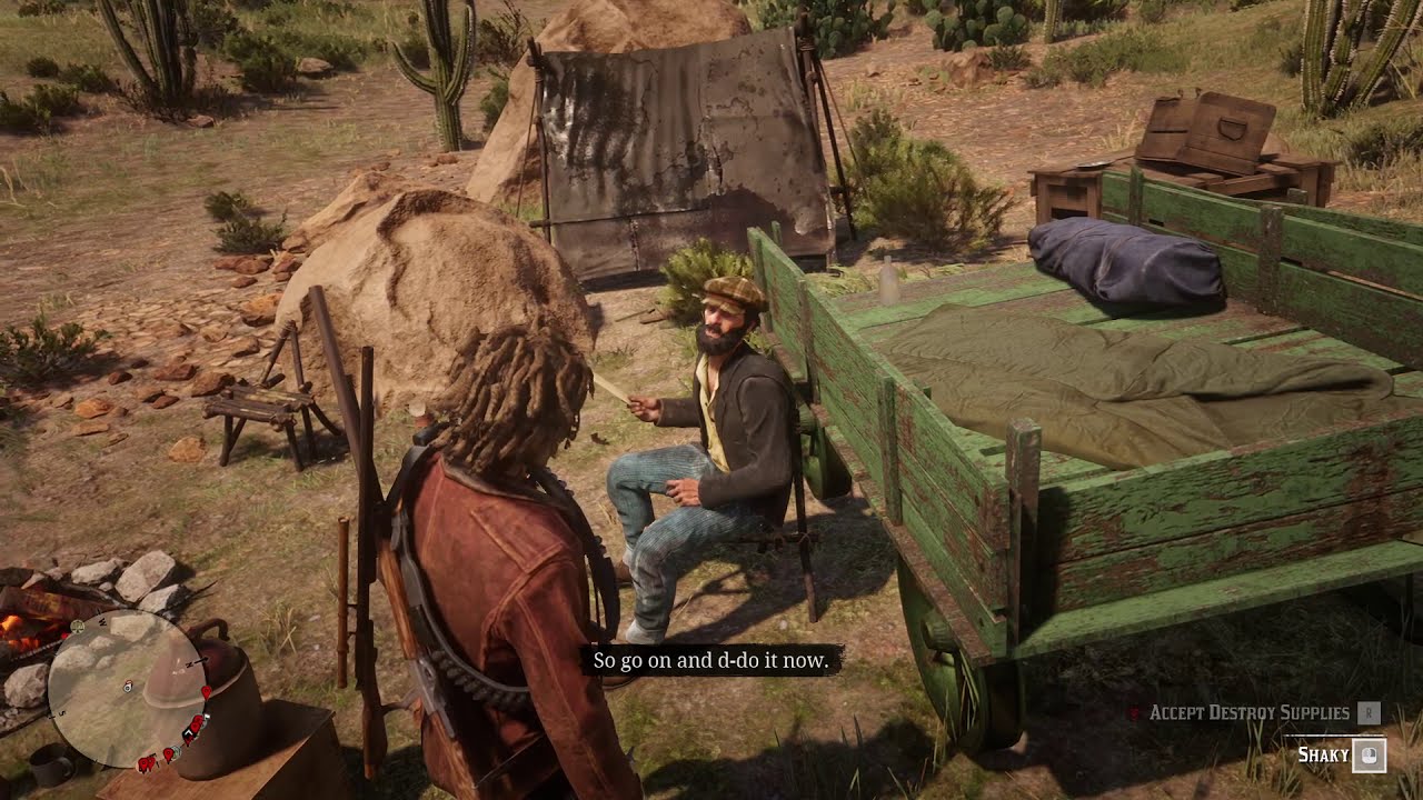 Accept destroy supplies. Shaky. RDR2 online - YouTube