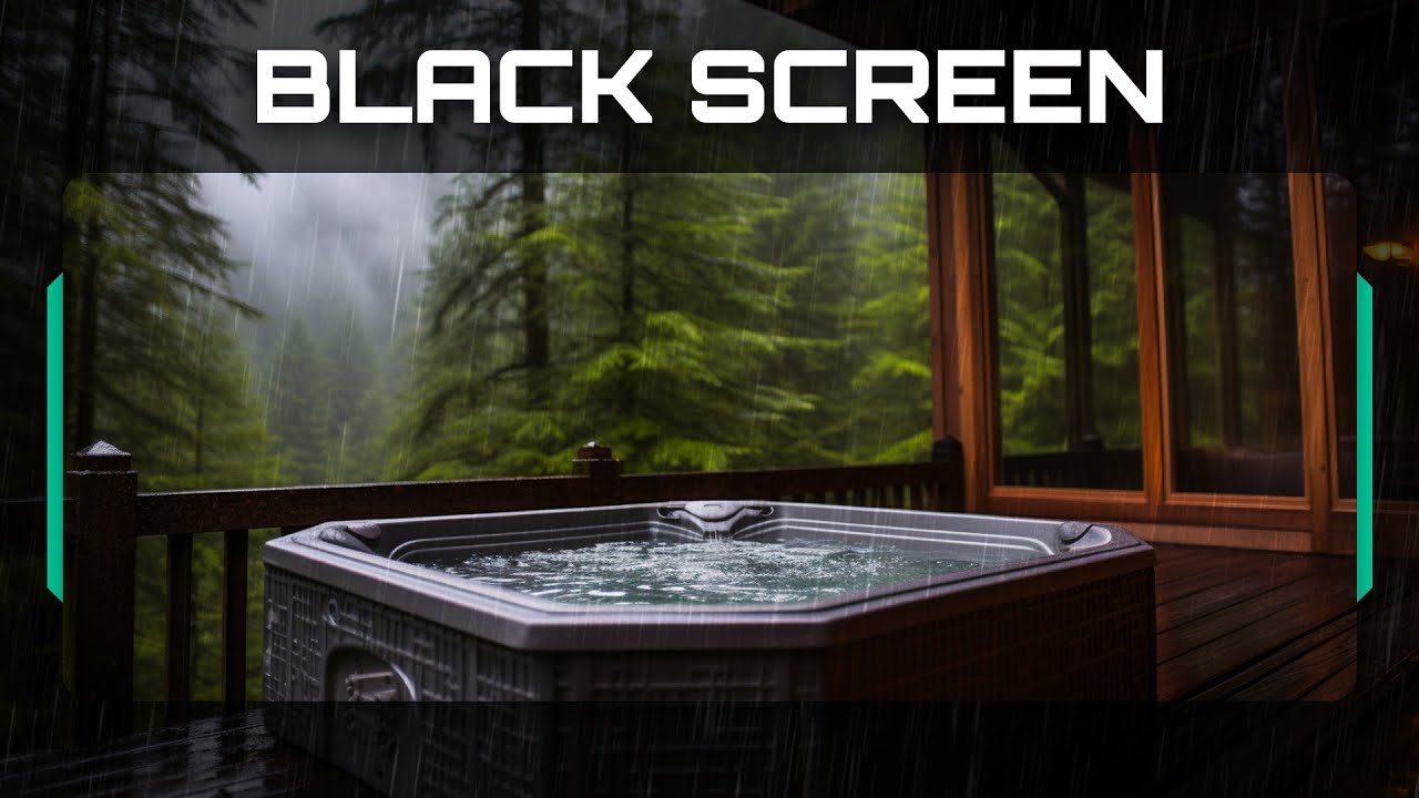 Hot Tub Sounds Black Screen, Birdsong For Sleeping | Heavy Rain and ...