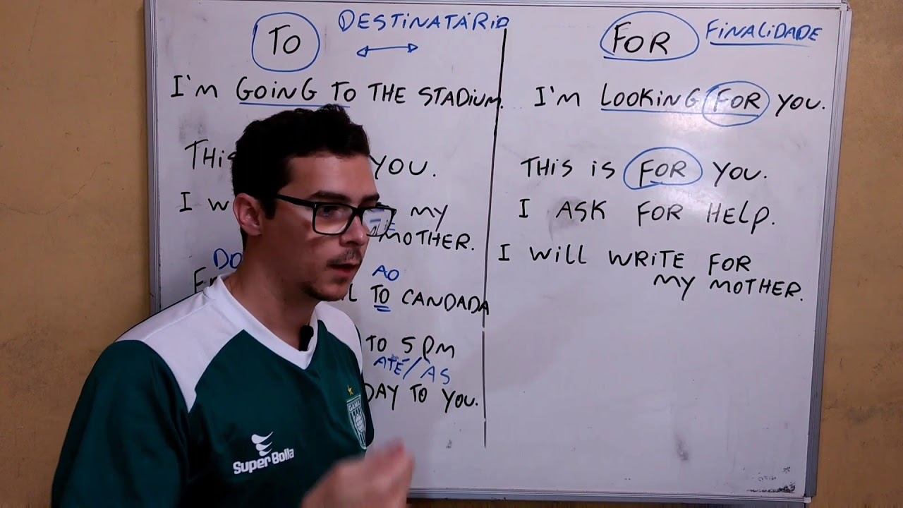 Diferença entre TO e FOR e quando usar - YouTube