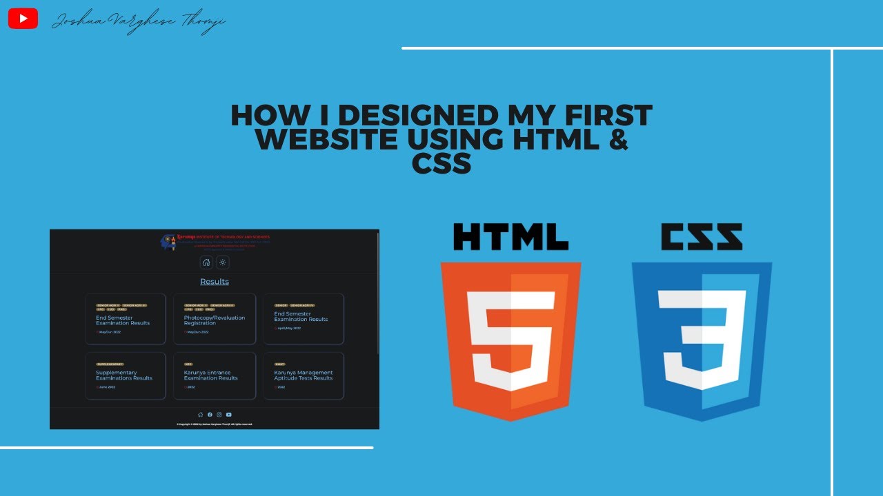 How I Designed My First Website Using HTML & CSS - YouTube