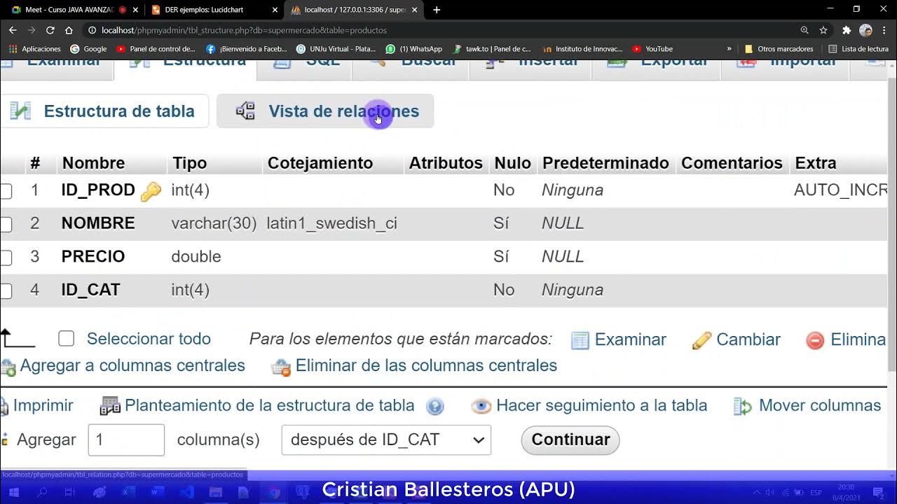 Crear un base de datos con dos tablas relacionadas en phpMyAdmin en Xampp PARTE 3/4 - YouTube