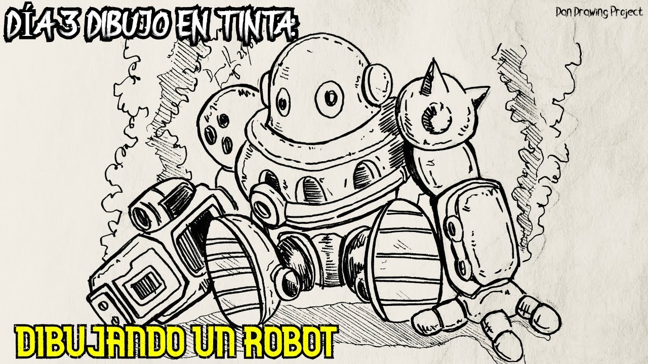 Cómo Dibujar Un Robot. Brush Zig Mangaka Flexible. - YouTube