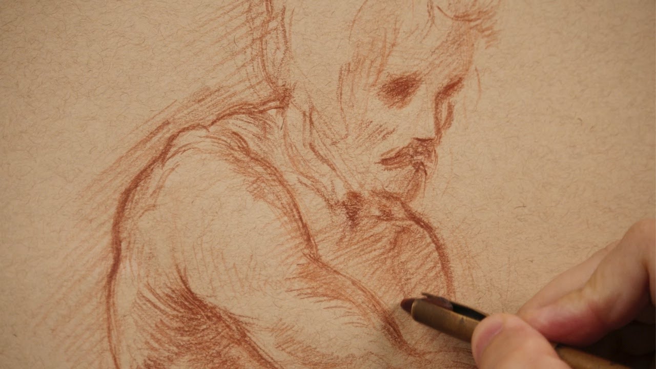 Red chalk figure drawing techniques of the masters (Andrea del Sarto ...
