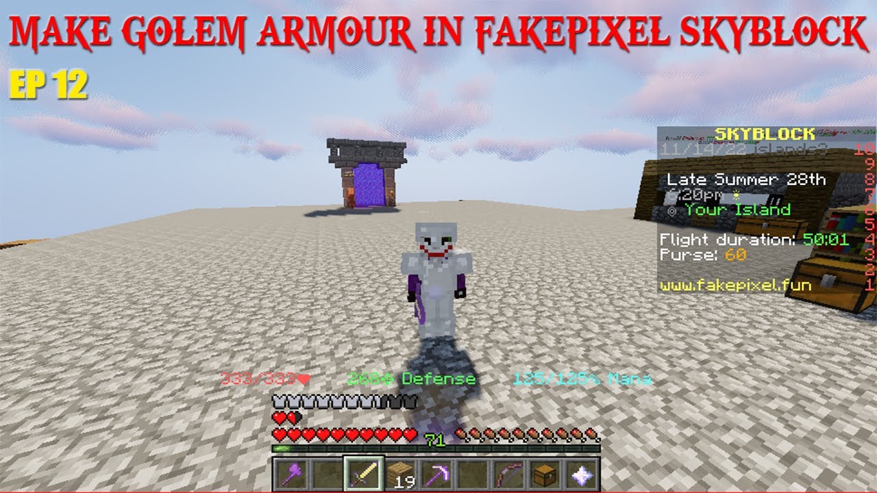 fakepixel skyblock ep 12 | how to Make golem armour in fakepixel | how ...