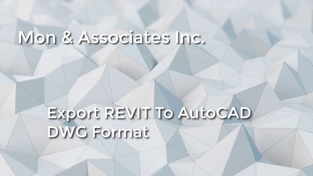 Export REVIT To DWG - YouTube