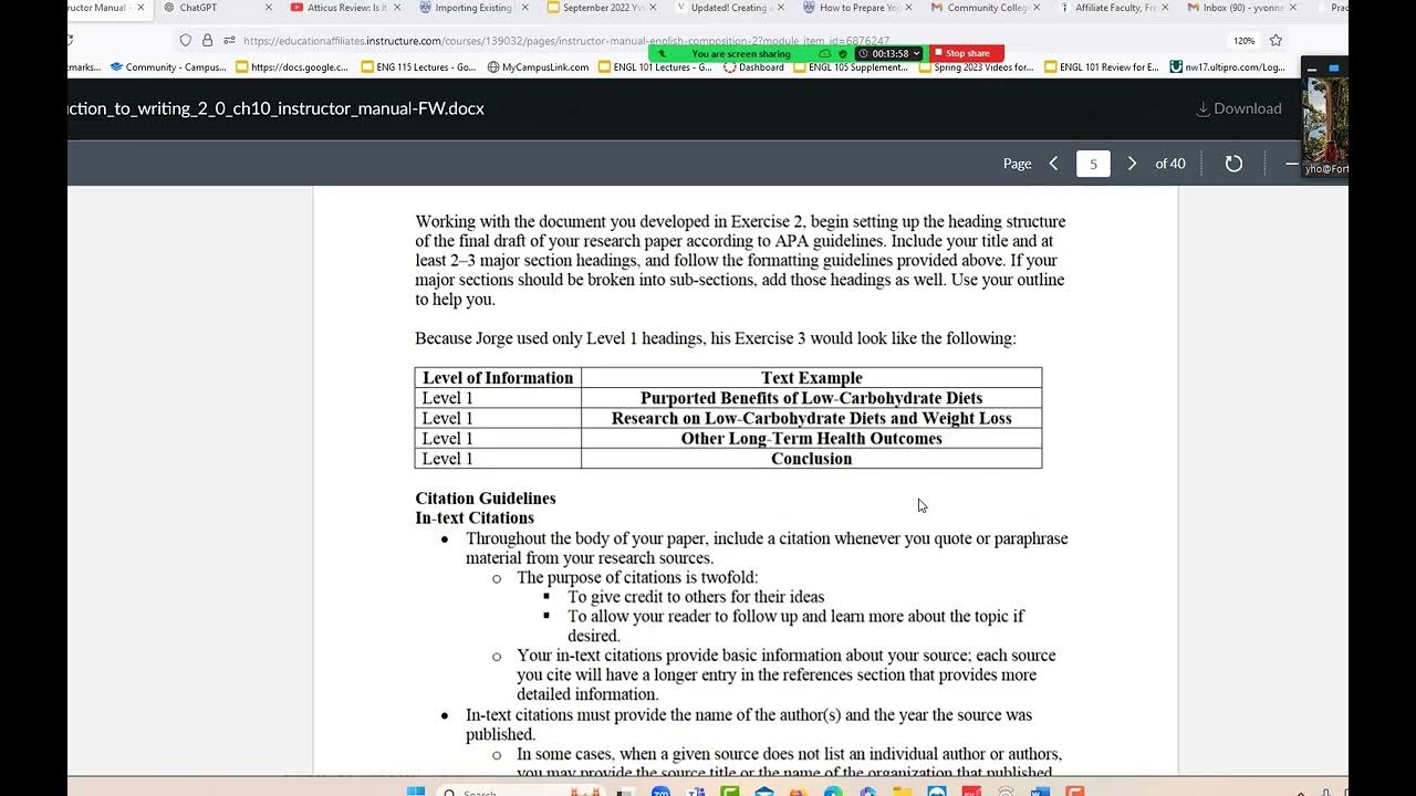 Week 9 Lecture: APA Formatting - YouTube