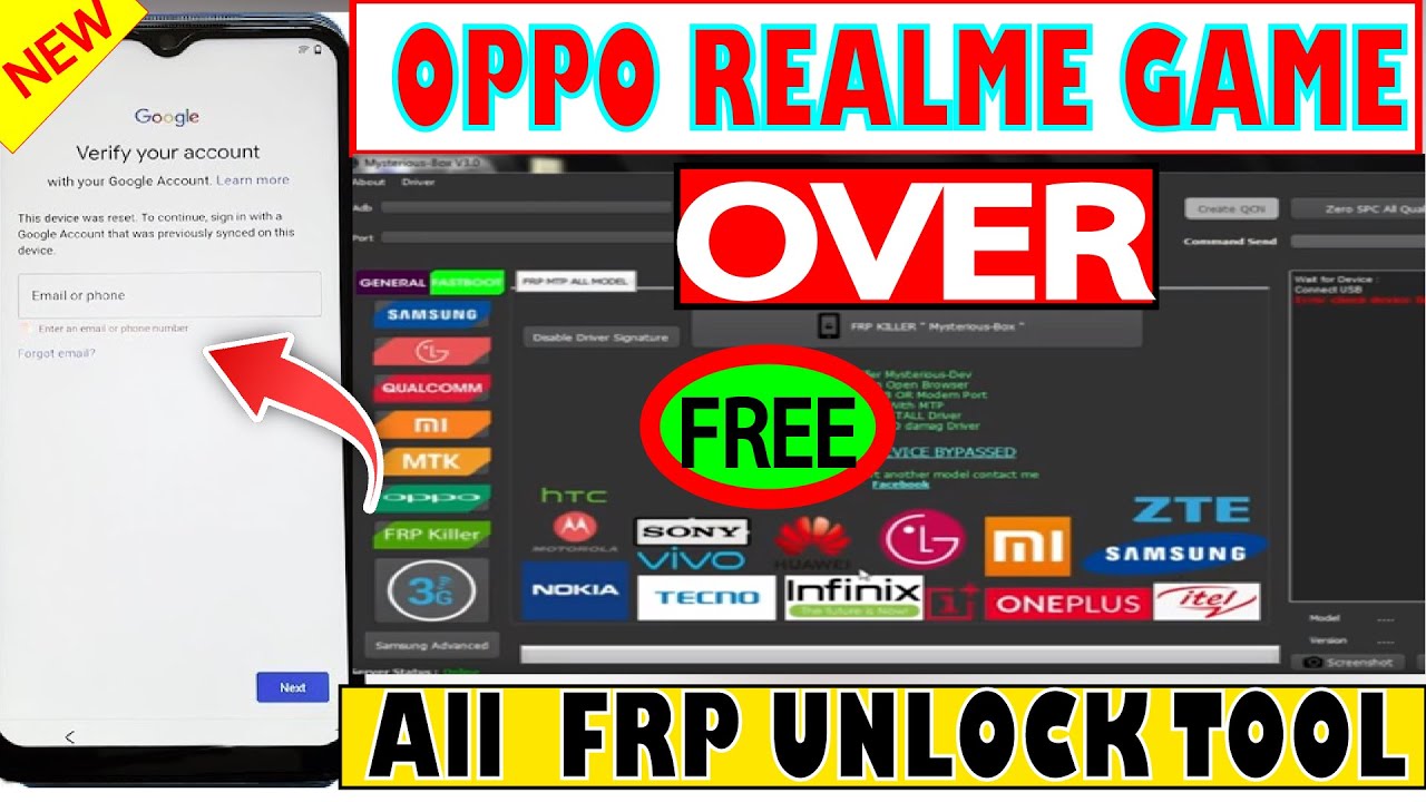 Realme Oppo unlock - Realme Oppo frp bypass tool - YouTube