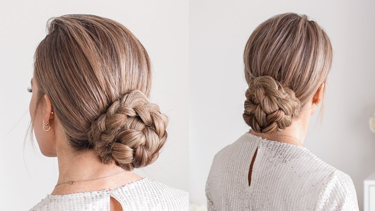 EASY BRAIDED UPDO | Beginner Hairstyle for Medium Long Hair - YouTube