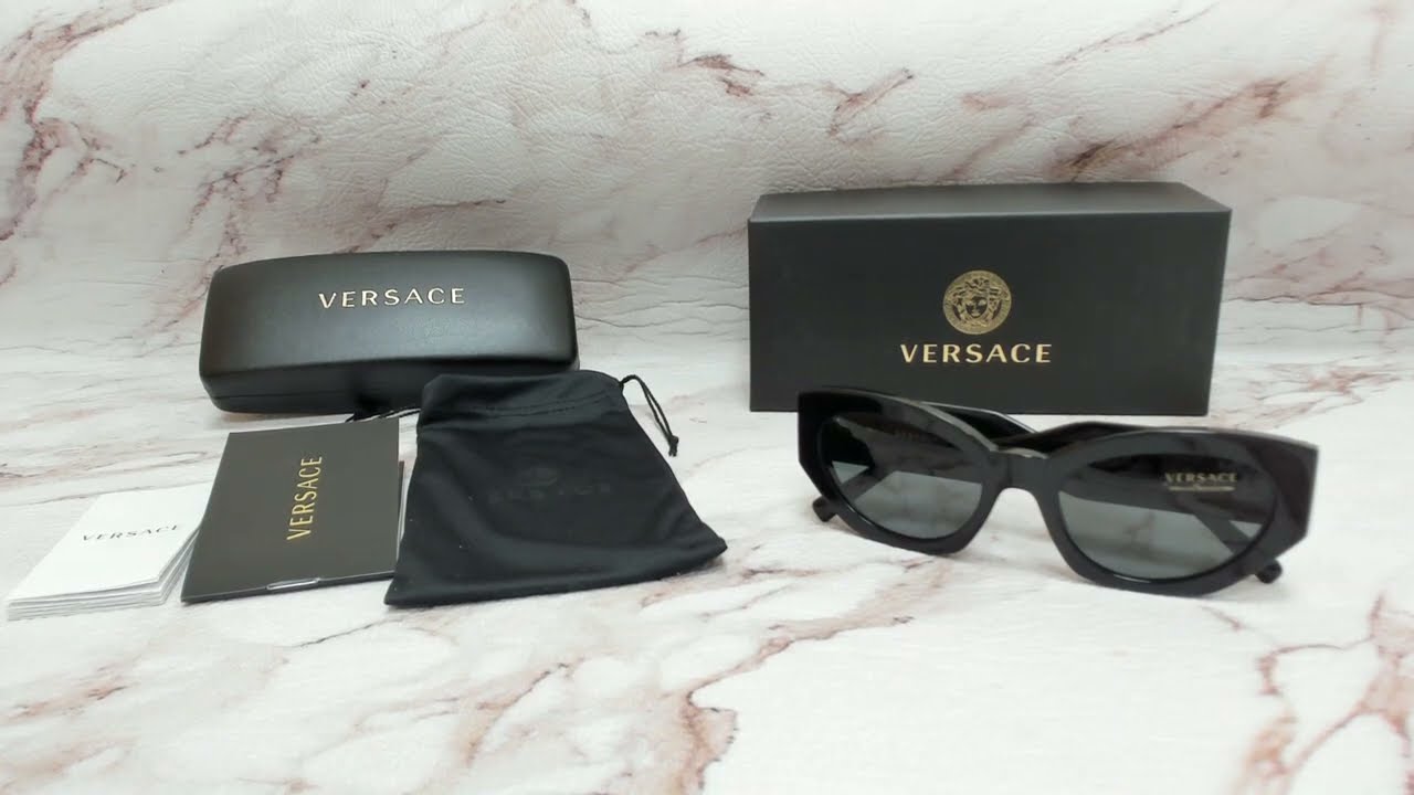 Versace Sunglasses Model- VE4376B Color-GB1/87 Black/Grey Lenses - YouTube