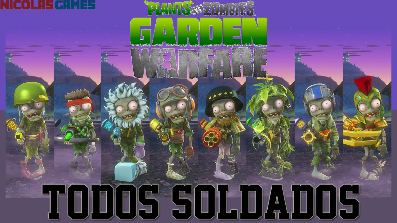 Todos Soldados do Plants vs. Zombies Garden Warfare - YouTube