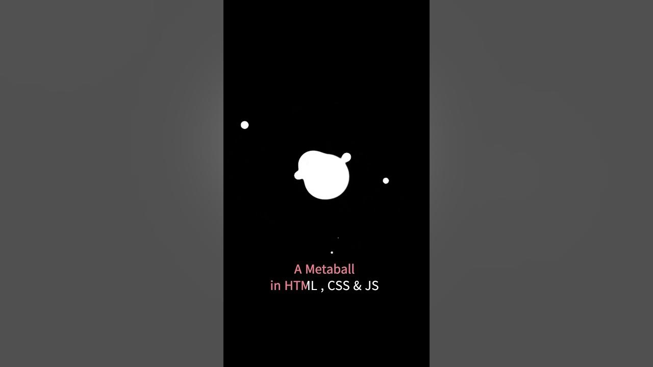 Design Metaballs using html css (Filters) and JS #shorts #javascript #css #programming - YouTube