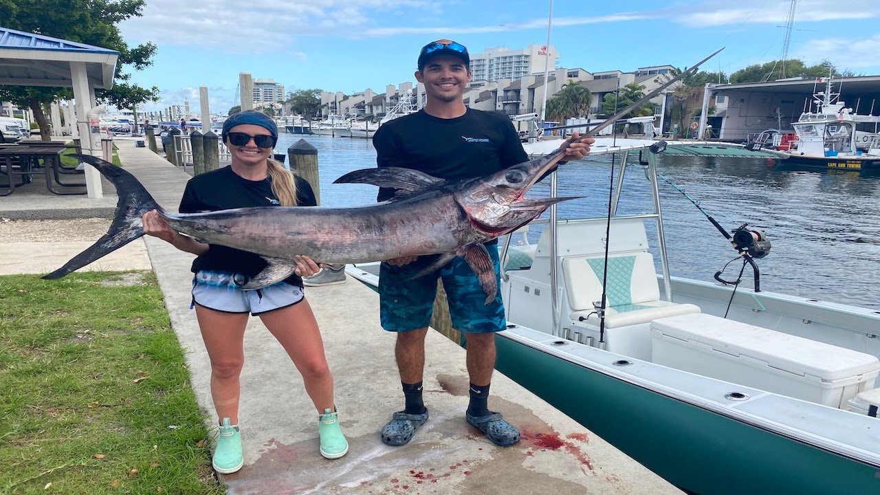 CRAZY Swordfish caught in DEEP Water!! - YouTube