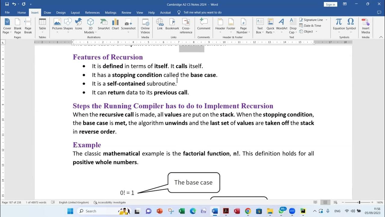 Cambridge A2 Computer Science Chapter 19 Recursion - YouTube