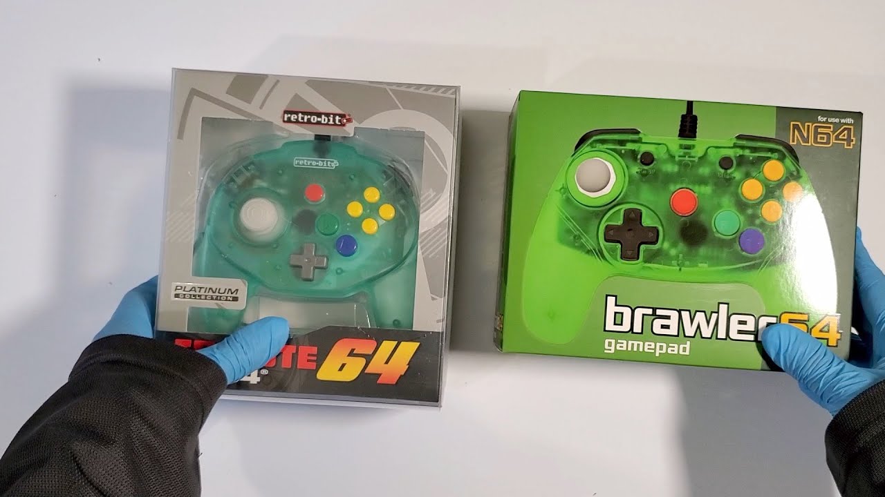 Best Nintendo 64 controllers Retro-bit and Brawler 64 Gamepad unboxing ...