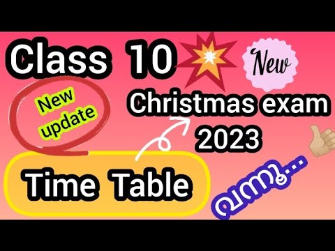 class 10 christmas exam 2023 time table kerala syllabus/sslc christmas ...