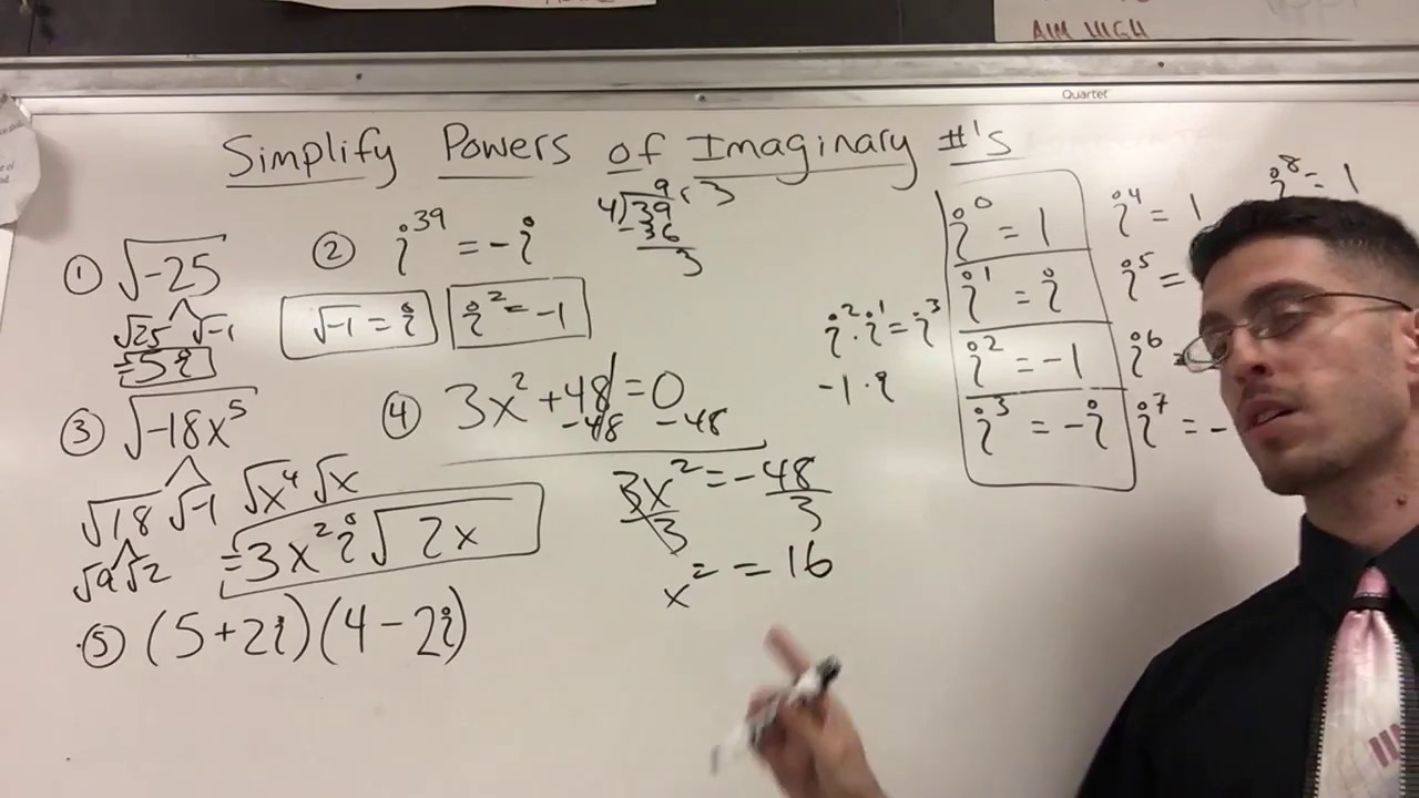 How to Simplify Powers of i - YouTube