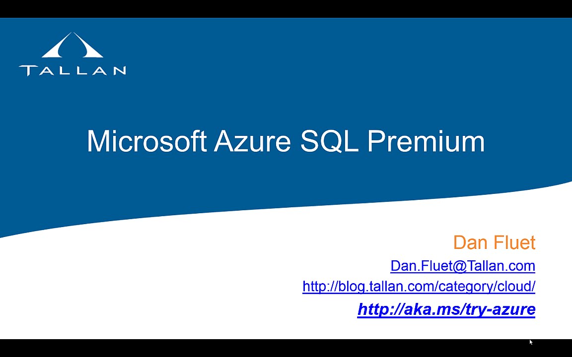 Azure SQL Premium - YouTube