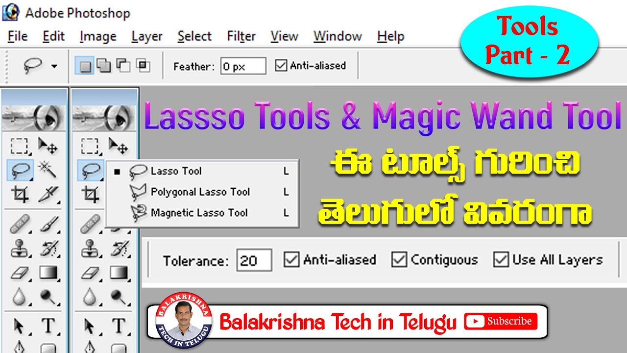 Lasso Tool | Magic Wand Tool | Photoshop Tools Part 2 | Polygonal Lasso ...