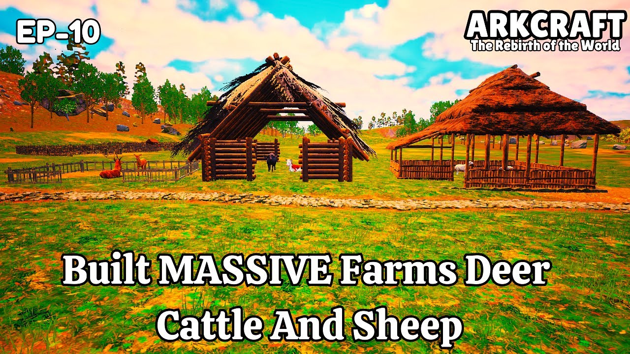 I Built MASSIVE Farms For Deer Cattle And Sheep In ARK Craft ! - YouTube