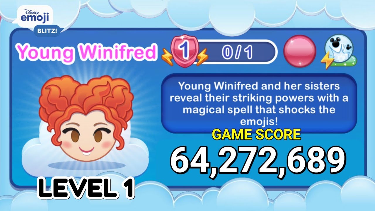 Disney Emoji Blitz YOUNG WINIFRED (L1) - Hocus Pocus - Exclusive - v51 ...
