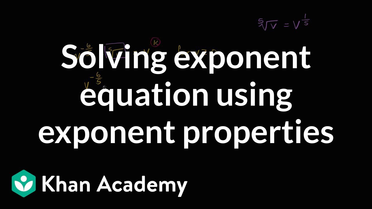Solving exponent equation using exponent properties - YouTube
