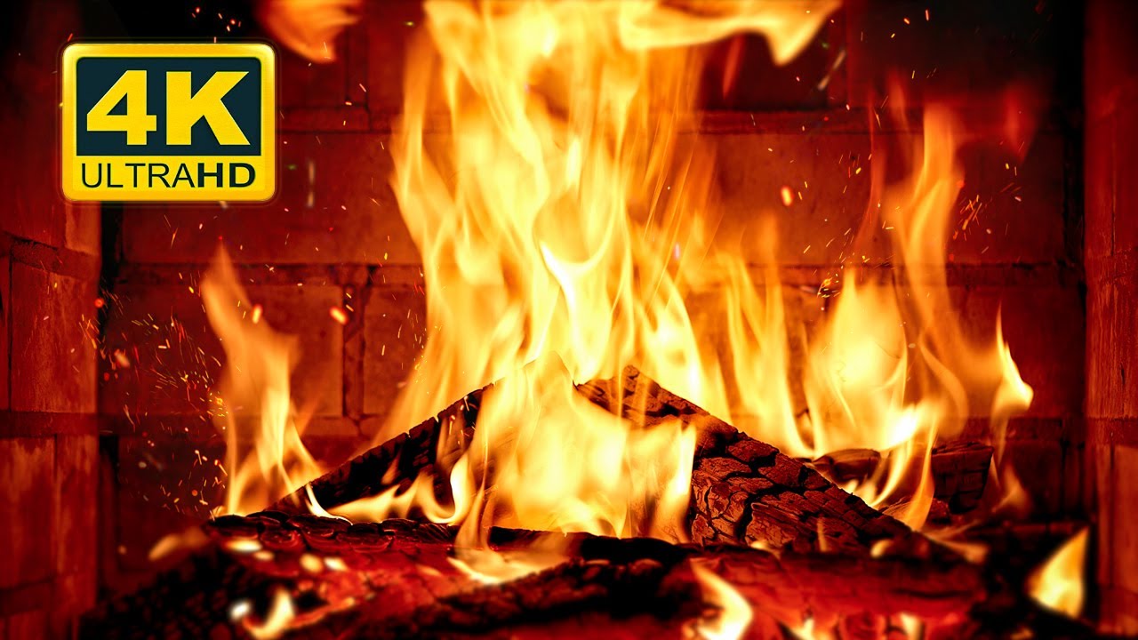 🔥 FIREPLACE Ultra HD 4K. Fireplace with Crackling Fire Sounds ...