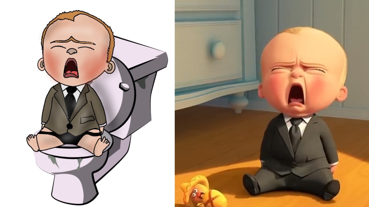 The Boss Baby | Funny Drawing Meme | Baby Vomit Fountain - YouTube