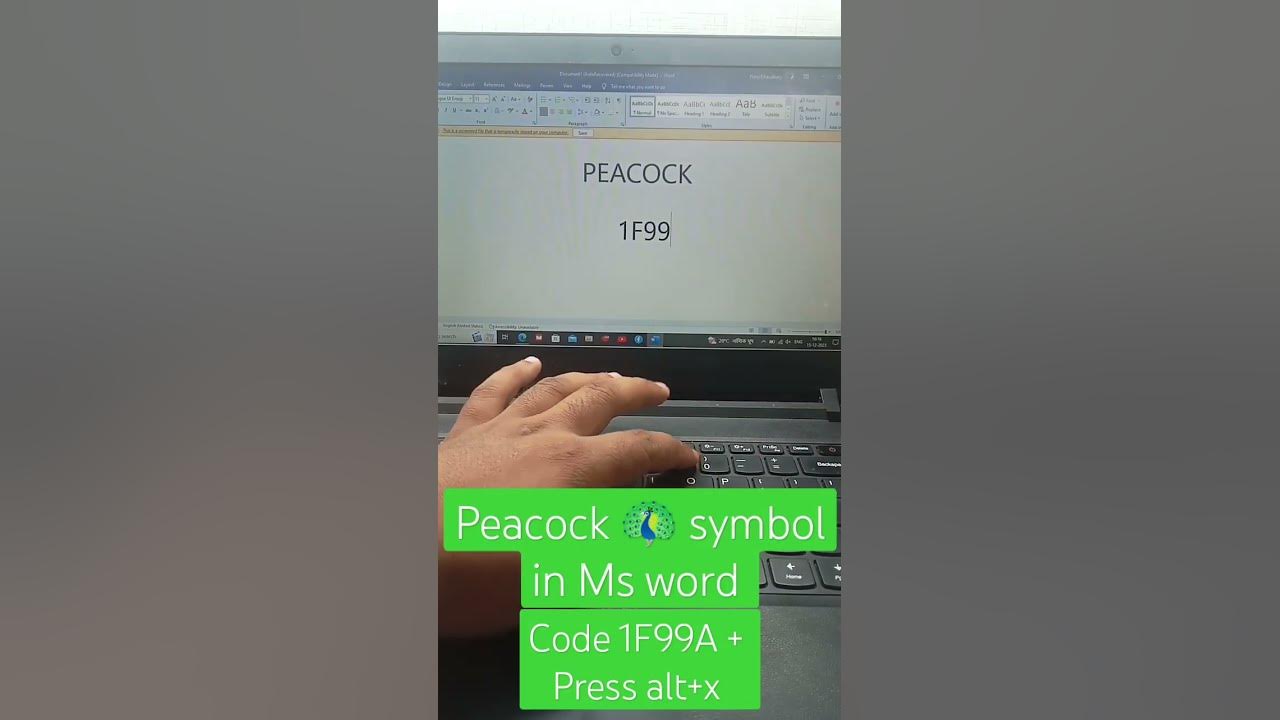 Peacock🦚 Symbol Trick In Ms Word Computer Laptop Magic Keyboard Shorttrick Inspiration