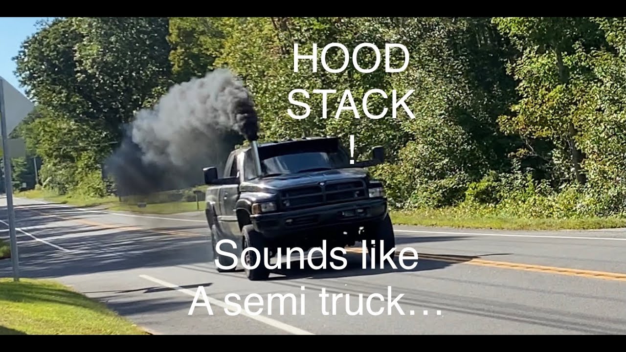 HOOD STACKING MY 24v CUMMINS (30 inch chrome stack!) - YouTube