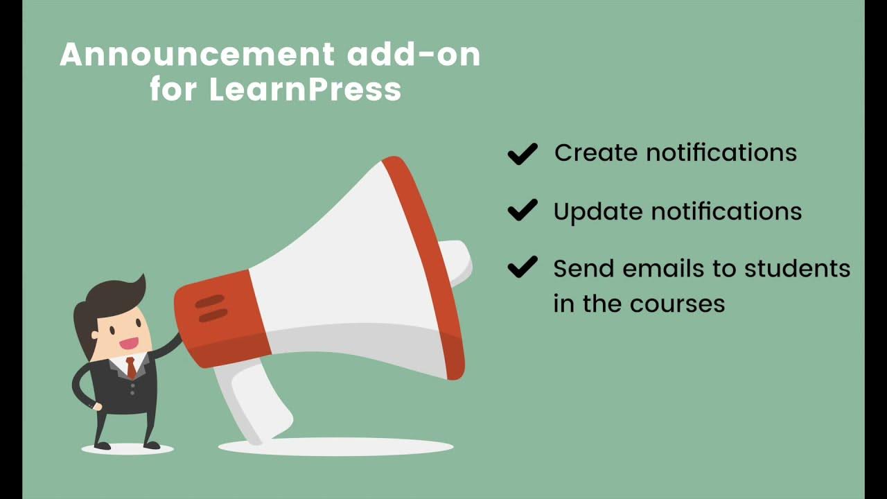 [LearnPress] - How to use Announcement Add-on for LearnPress - YouTube
