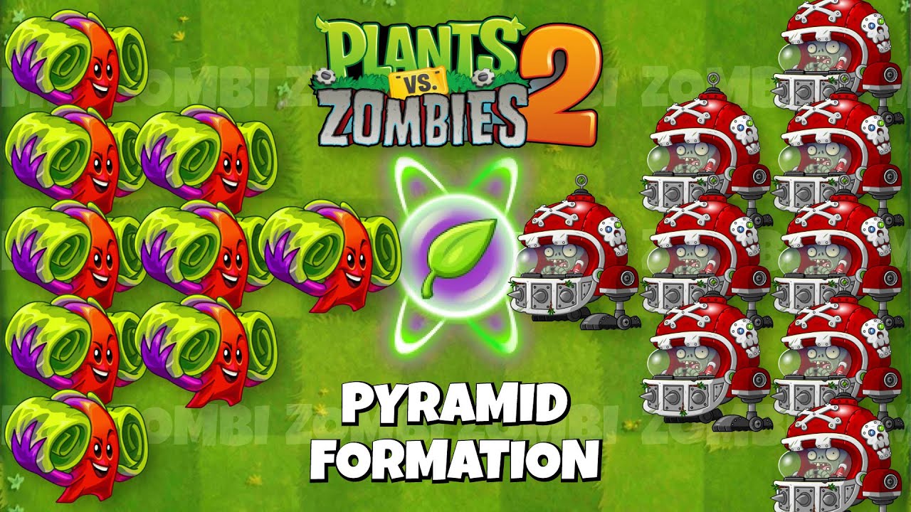 PvZ 2 Pyramid Formation PlantsTeam VS Mecha-Football Zombie Team With 3 ...