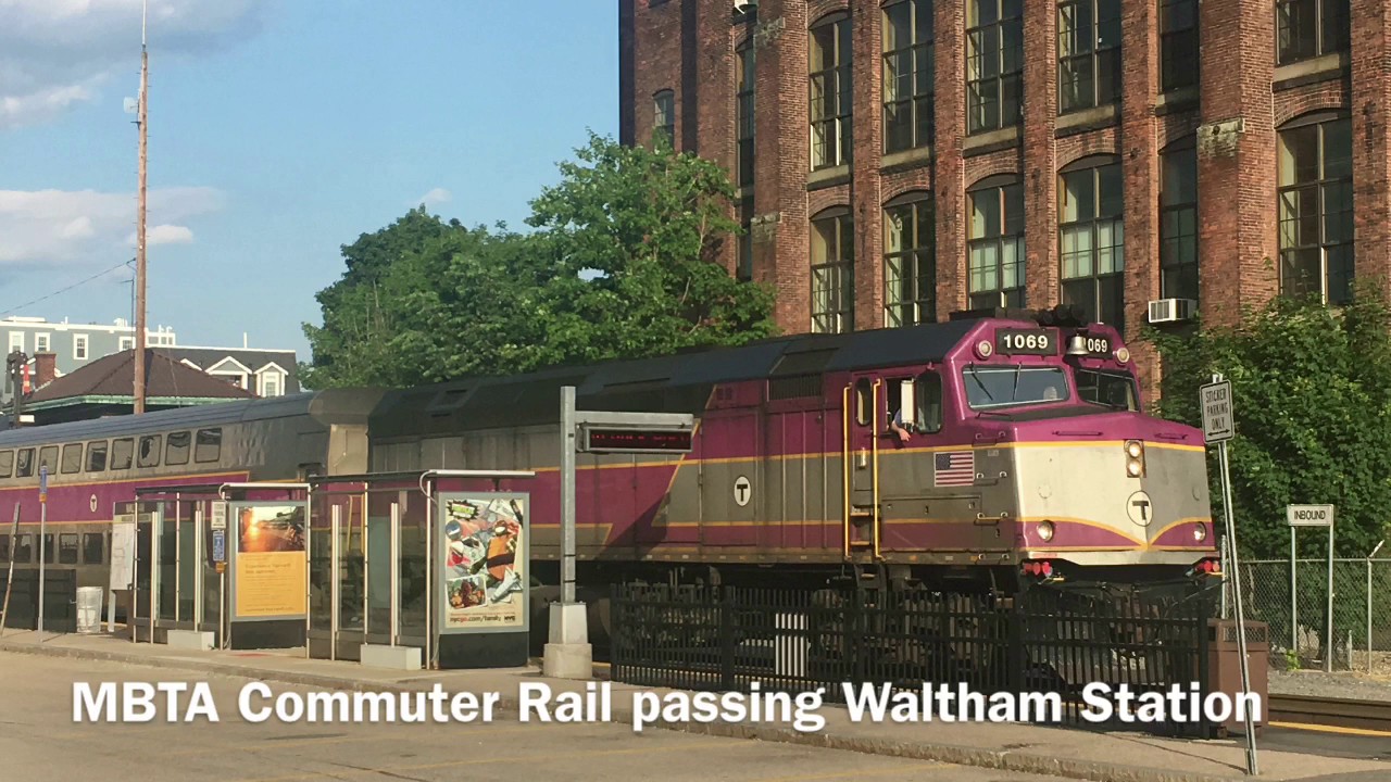 MBTA Commuter Rail Train at Waltham MA - YouTube