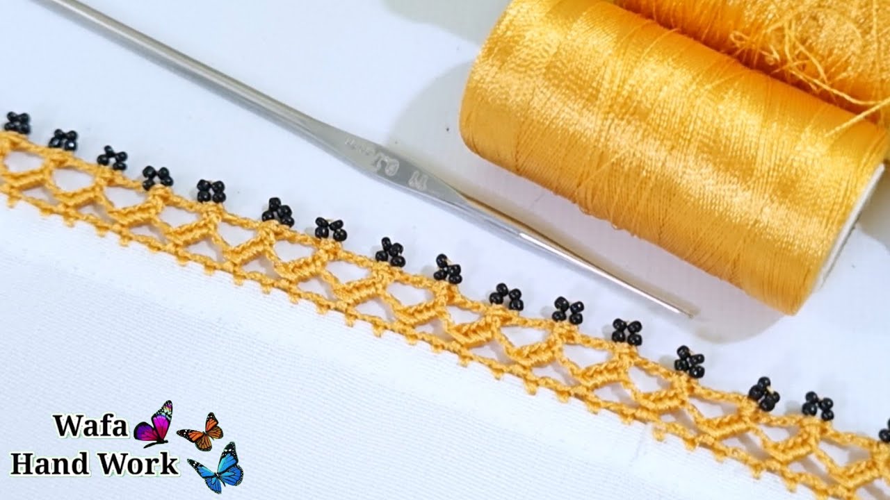 Easy Crochet Dupatta Lace Design for beginners 💛 Dupatta, sleeve, Saree ...