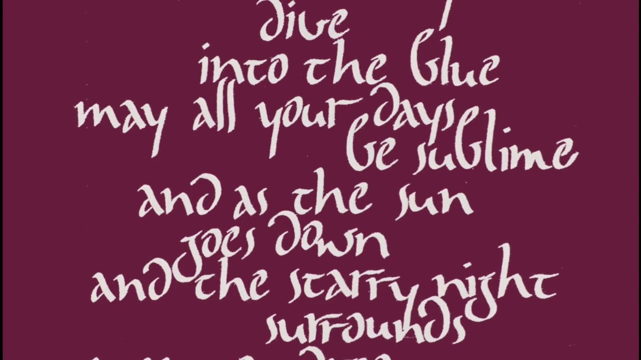 Songs by Luka Bloom, Calligraphy by Katja Vander Poorten - YouTube