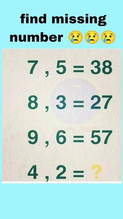 Find Missing Number π’π’π’π’math Science Reasoning Youtube