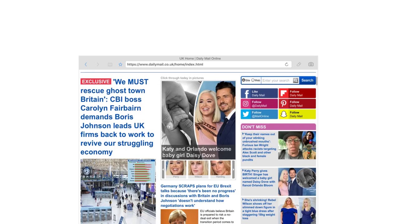 Daily Mail online Thursday - YouTube