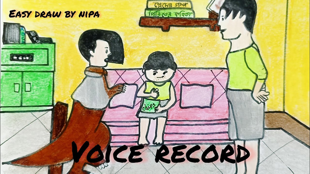 Samima Sraboni cartoon Drawing||voice record of Green Chips |samba ...