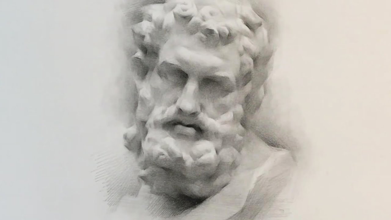 drawing plaster casts on paper - YouTube