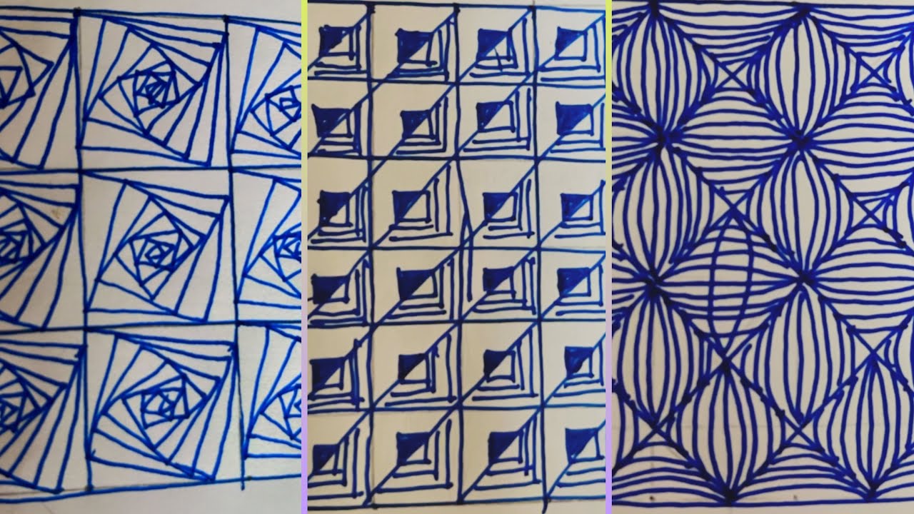 MIND RELAXING ZEN TANGLE ART🖌️ || PEACE ☮️ || ART #viral #trending #art ...
