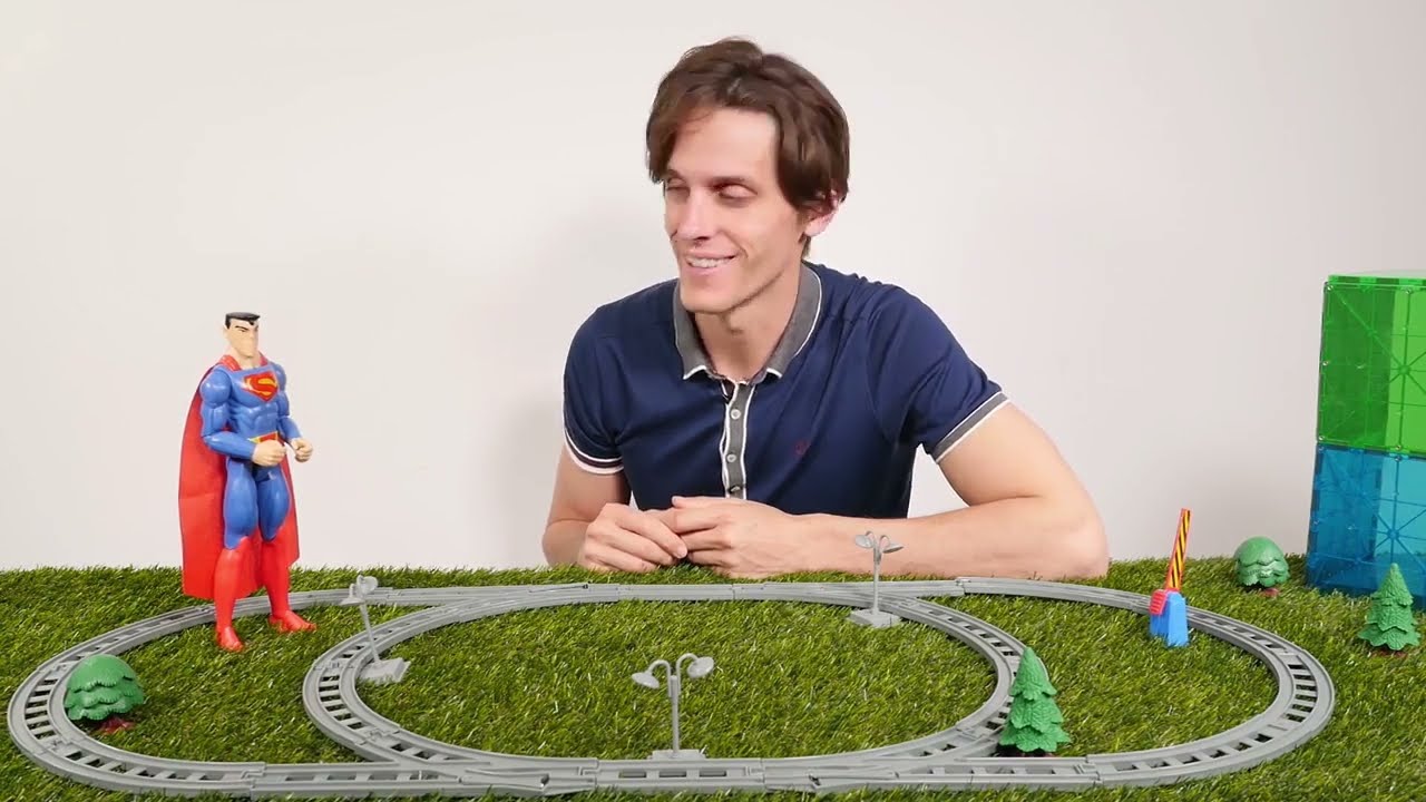 Superman toy & a toy train. Videos for kids. - YouTube
