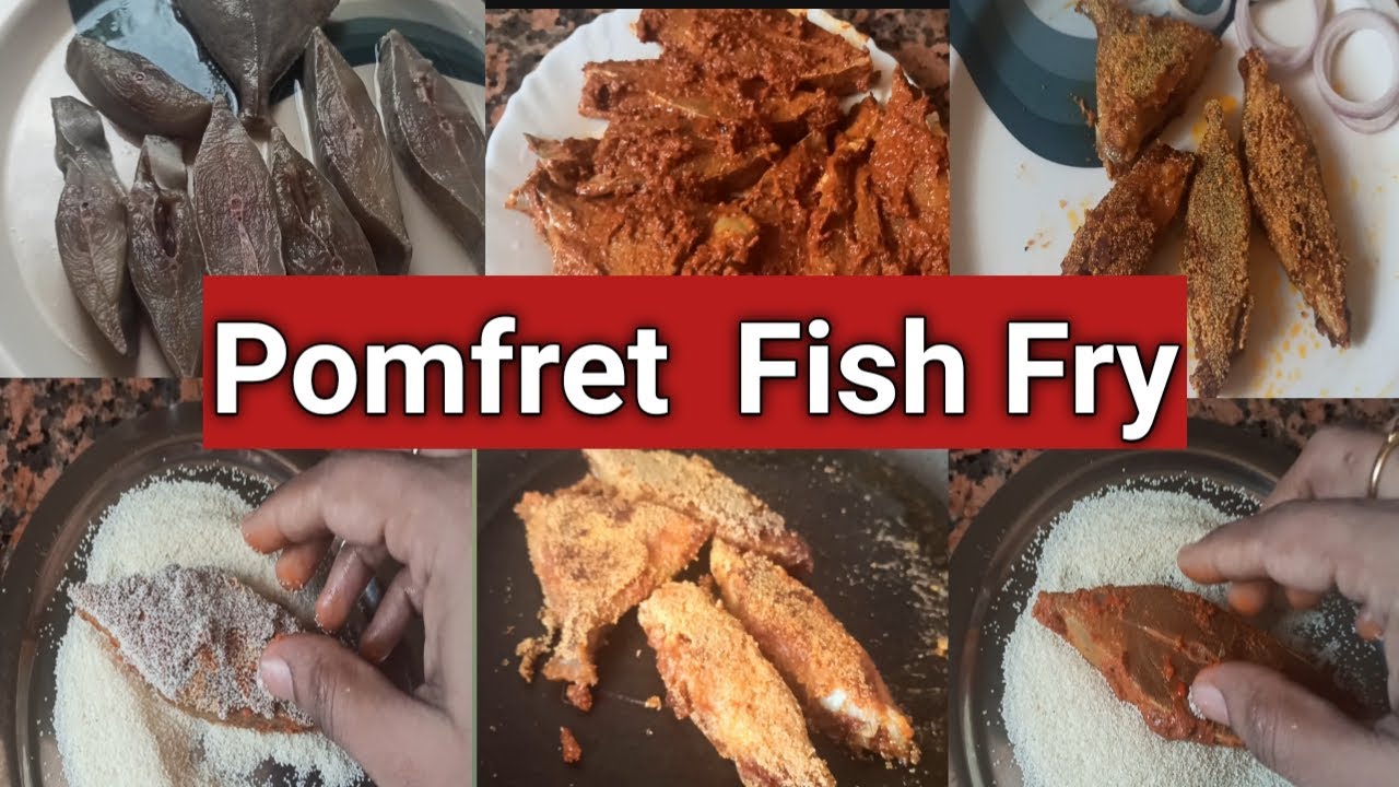 Pomfret fish fry in kannada| Fish fry | Pomfret fish rava fry - YouTube